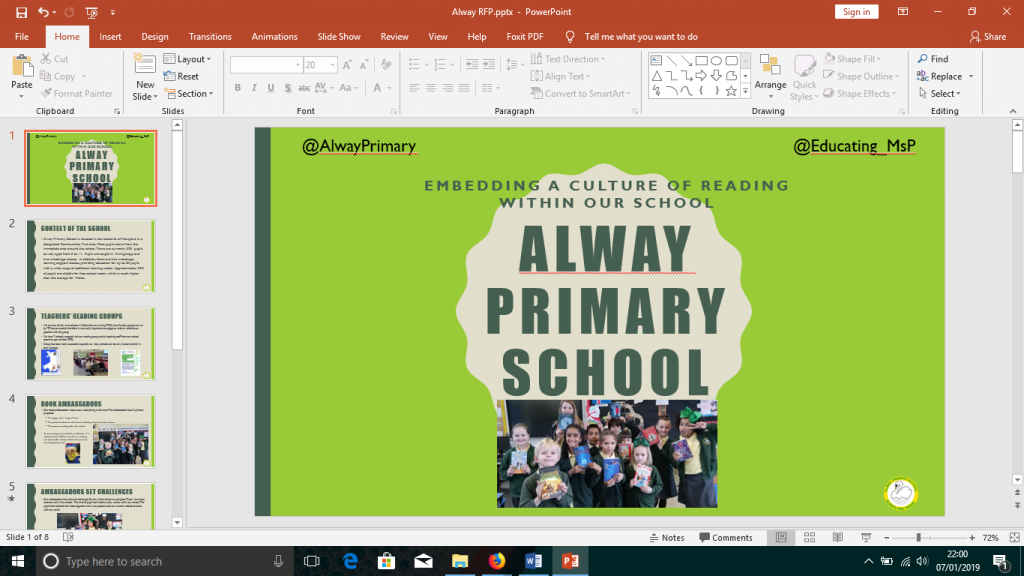 Developing a Reading Community in Alway Primary - Reading for Pleasure