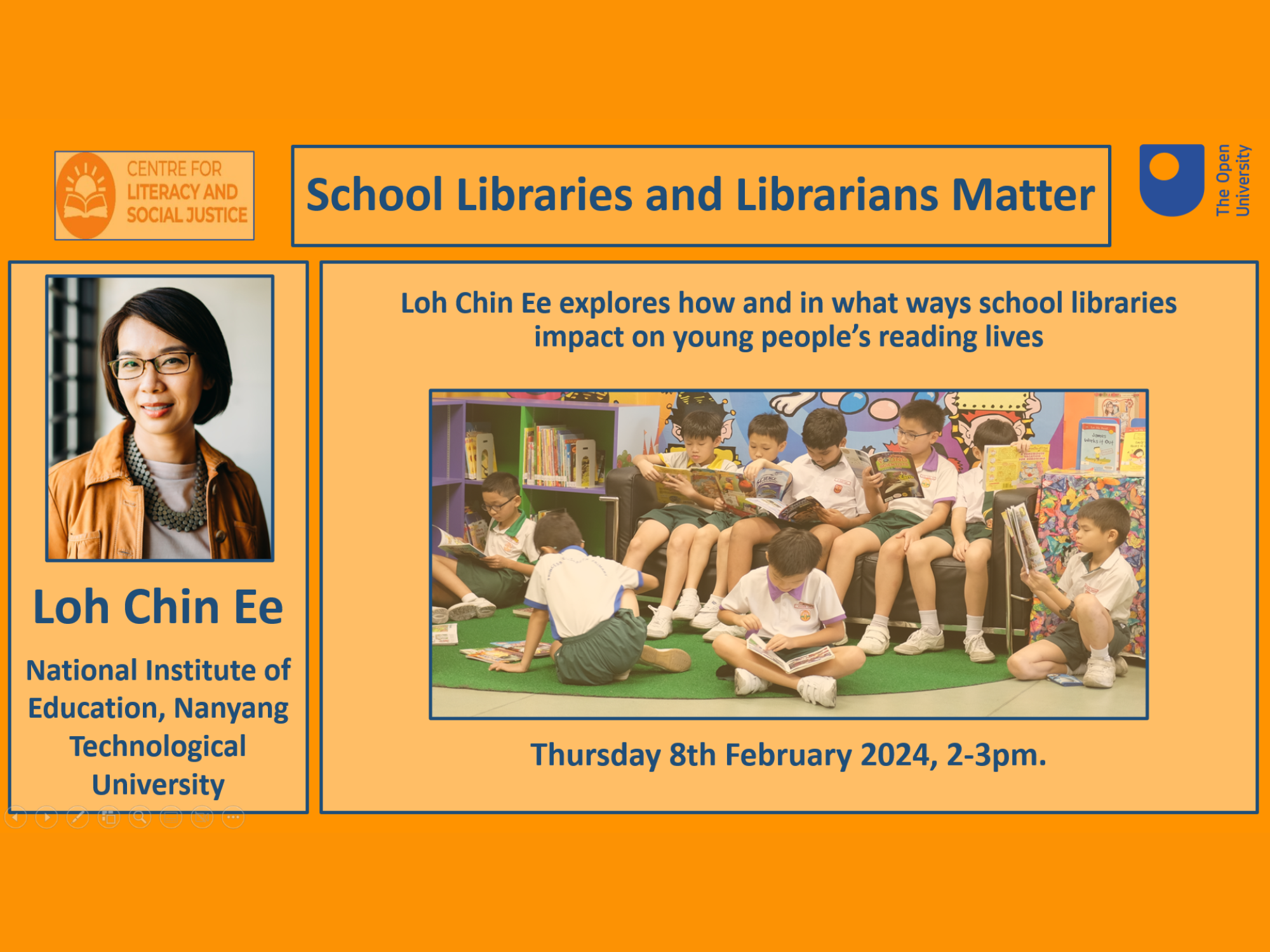 'School libraries and librarians matter' - Thursday 8 Feb 2024 - Reading for Pleasure
