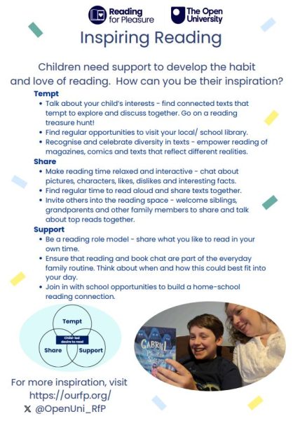 Inspiring Reading at Home - poster - Reading for Pleasure